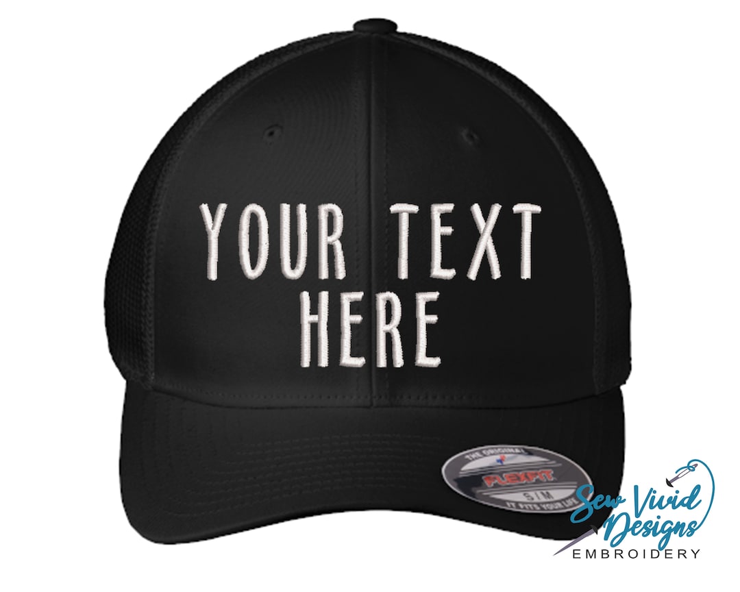 Custom Hat | Custom Embroidered Flexfit Hat | Fitted Hat With Your Text ...