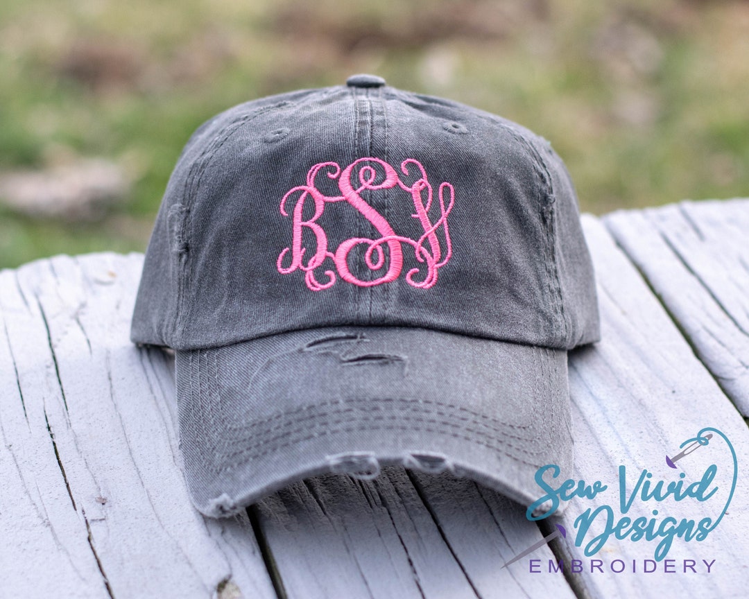 Monogram Hat Monogrammed Hat Personalized Hat Ladies Monogram Hat ...