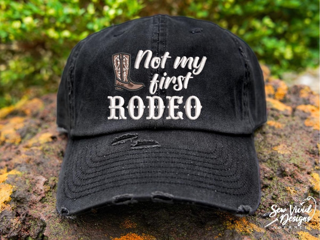 Not My First Rodeo Hat | Distressed Baseball Cap OR Ponytail Hat | Hats ...