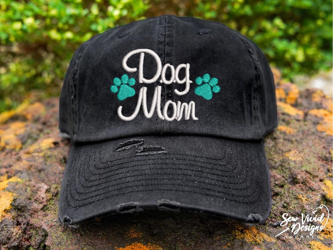 Dog Mom Hat | Distressed Baseball Cap OR Ponytail Hat | Dog Mom Gift ...