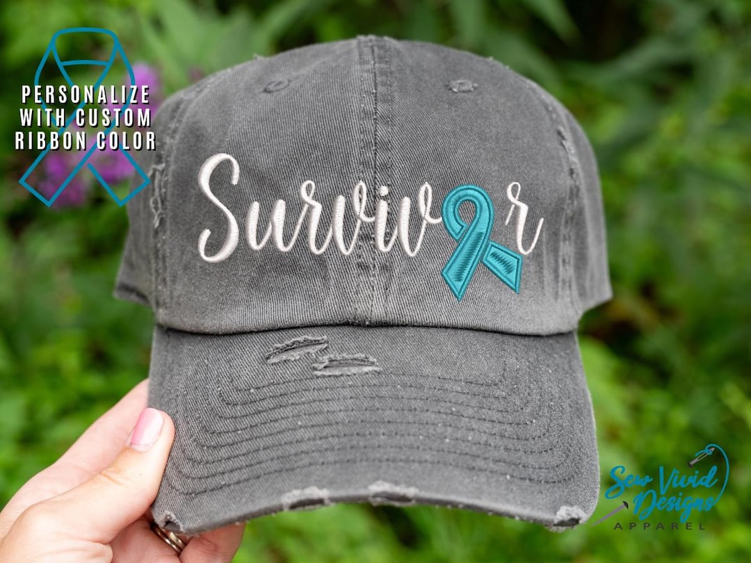 Cancer Survivor Hat | Distressed Baseball Cap OR Ponytail Hat | Cancer ...