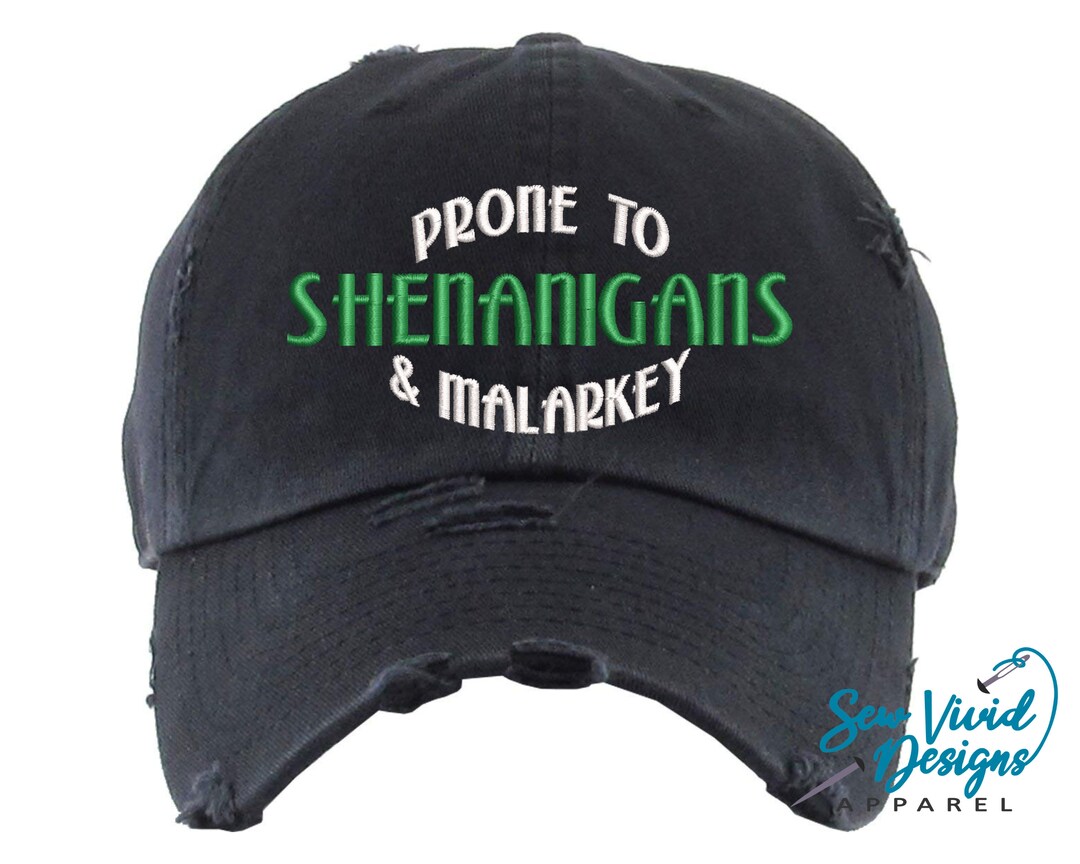 Prone to Shenanigans & Malarkey Distressed Baseball Cap OR Ponytail Hat ...