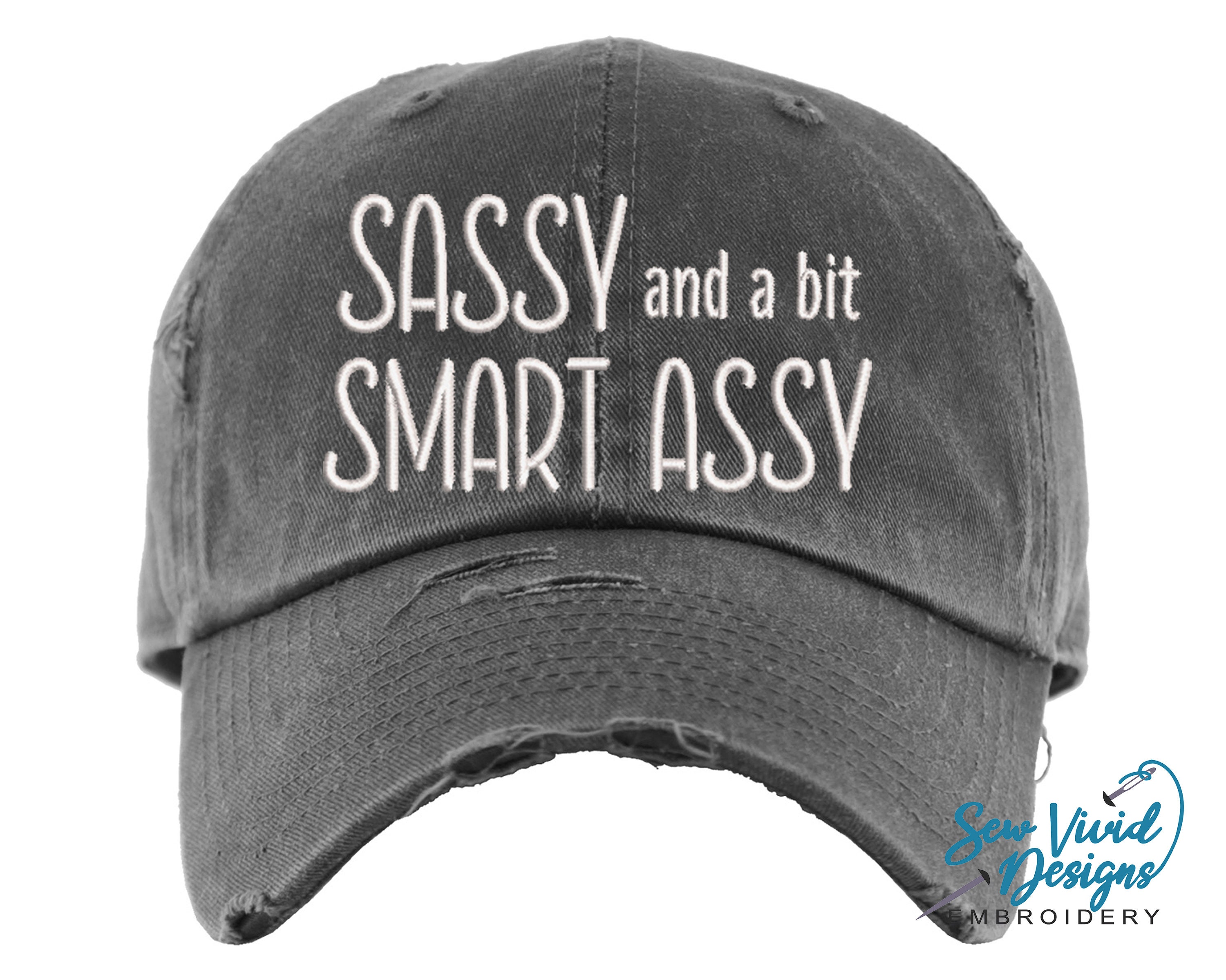 Sassy and Bit Smart Assy Hat Distressed Baseball Cap OR | Etsy