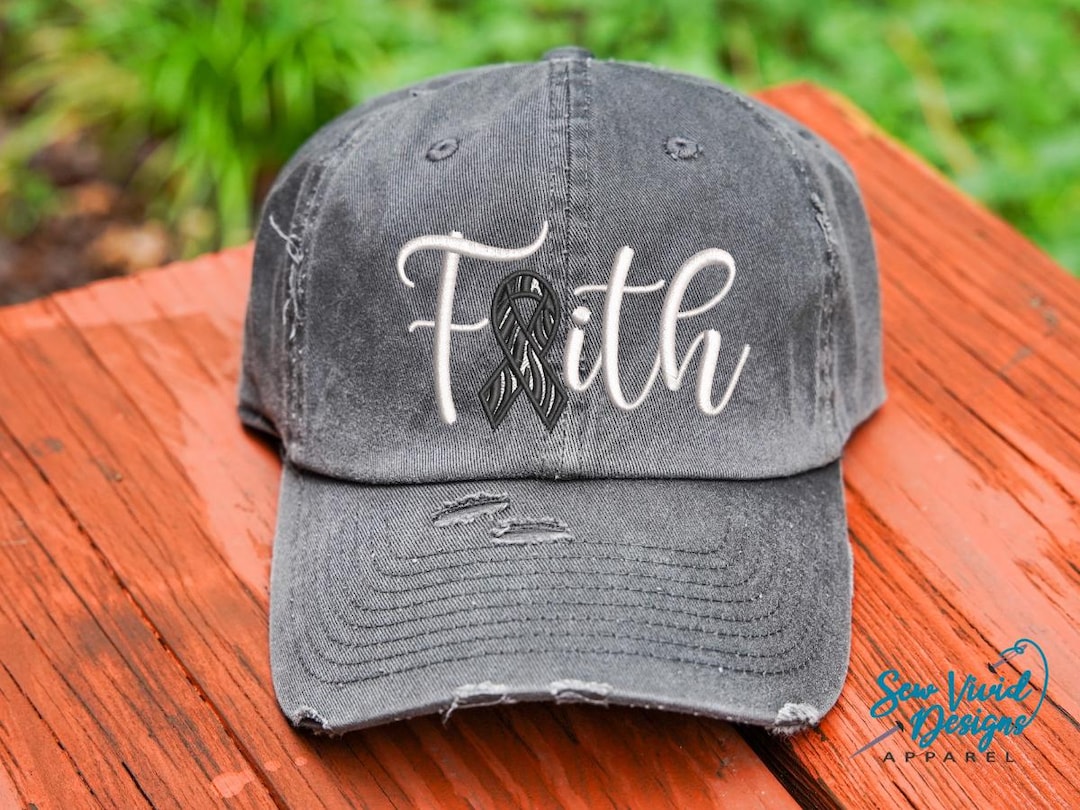 Rare Faith Awareness Ribbon Hat | Distressed Baseball Cap OR Ponytail ...