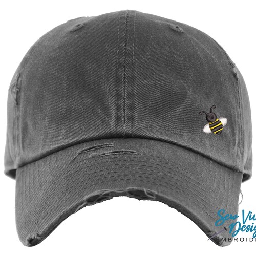 Bee Hat Distressed Baseball Cap OR Ponytail Hat Beekeeper - Etsy