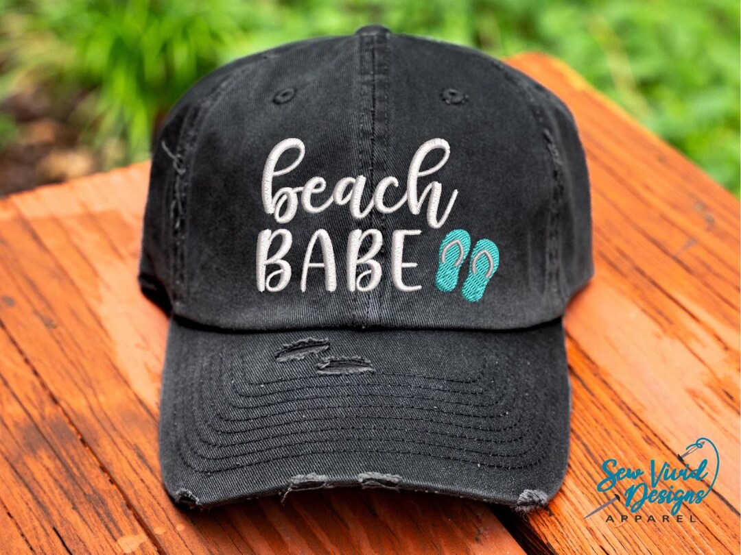 Beach Babe Hat | Distressed Baseball Cap OR Ponytail Hat | Beach ...
