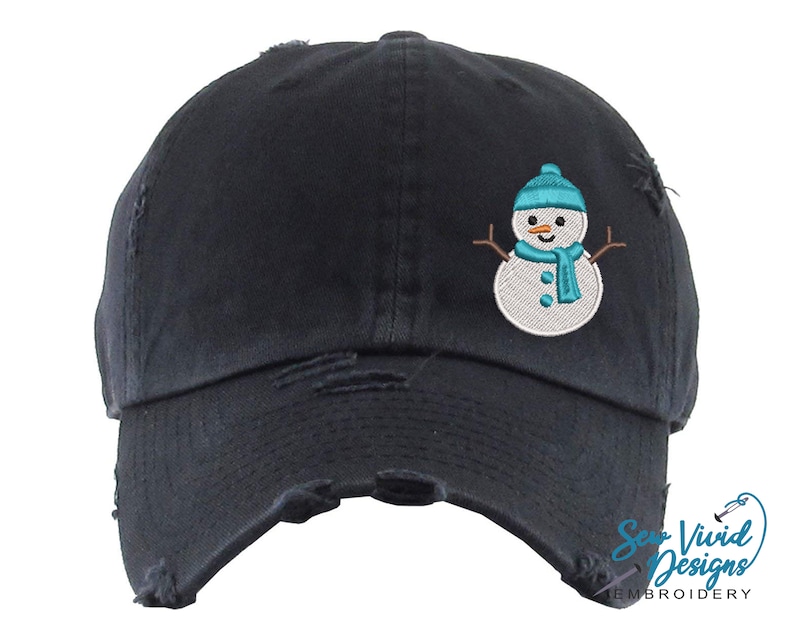 Snowman Hat Distressed Baseball Cap OR Ponytail Hat - Etsy