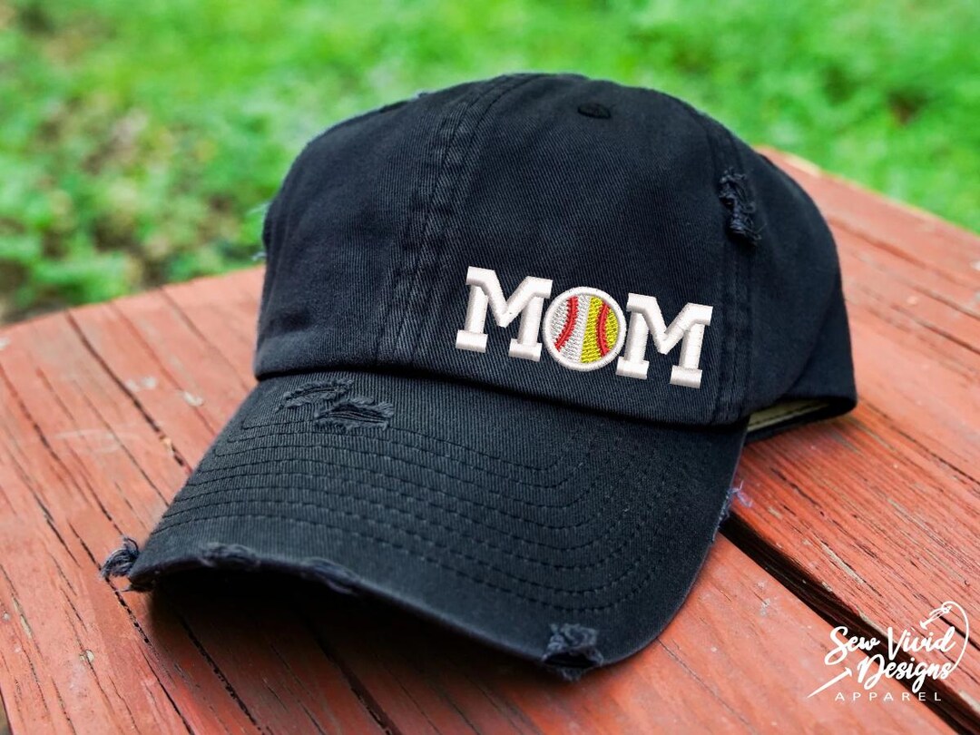 Ball Mom Hat | Distressed Baseball Cap OR Ponytail Hat | Custom Colors ...