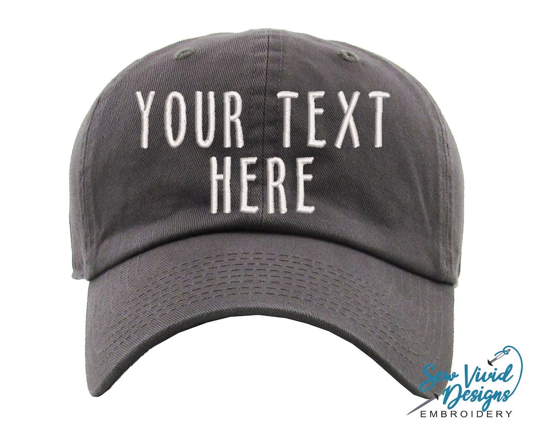 Custom Hat | CLASSIC Baseball Cap | Custom Embroidered Hat | Your Text ...