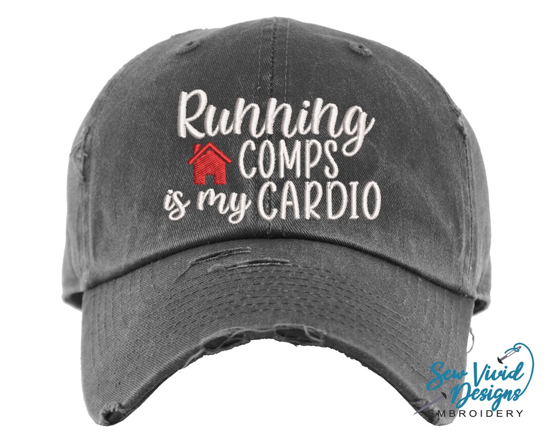 Running Comps is My Cardio Hat Distressed Baseball Cap OR Ponytail Hat ...