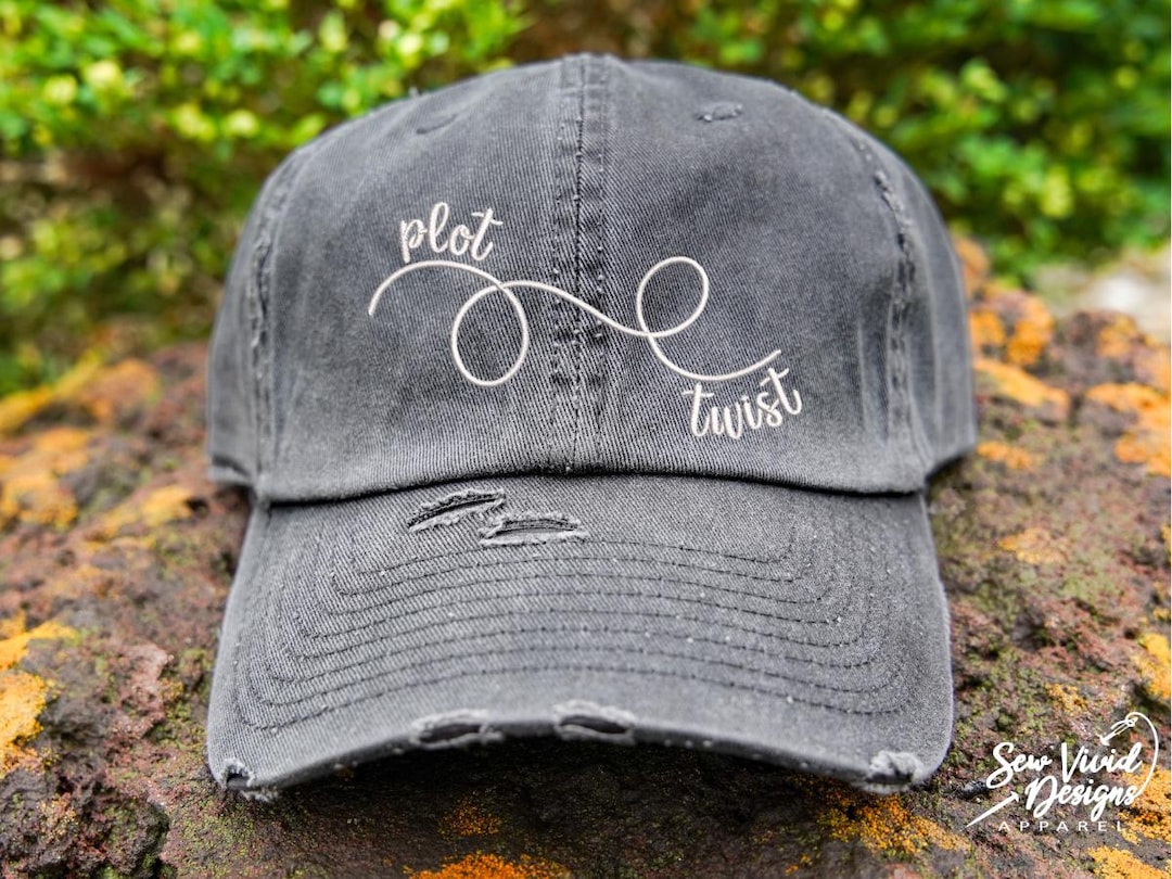 Plot Twist Hat | Distressed Baseball Cap OR Ponytail Hat | Reading Hat ...