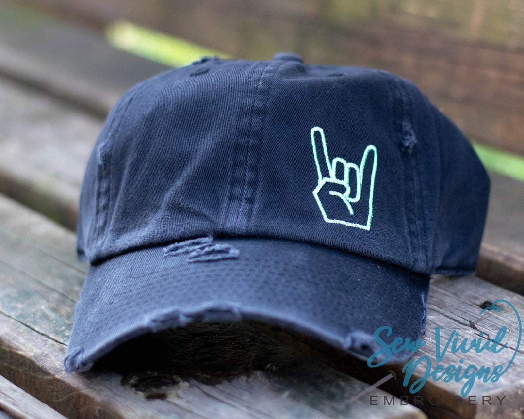 Rock and Roll Hat Distressed Baseball Cap OR Ponytail Hat Rock - Etsy