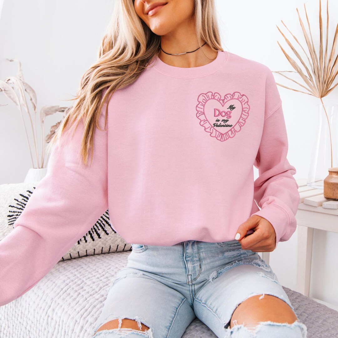 Valentine's Hearts Sayings Embroidered Sweater | Unisex Crewneck ...