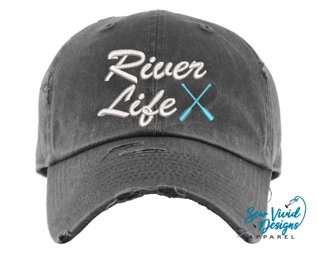River Life Hat DISTRESSED Baseball Cap OR Ponytail Hat Custom ...