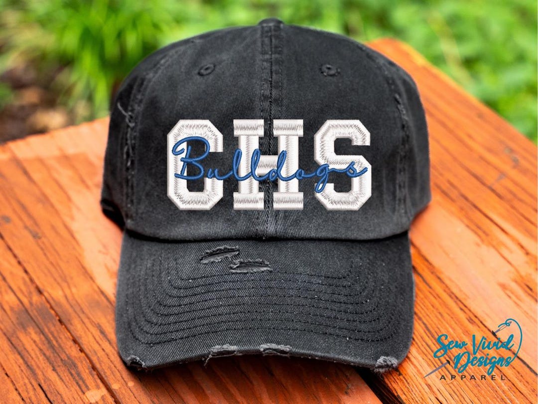 Custom School Initials & Mascot Hat | Distressed Baseball Cap OR ...