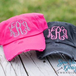 Monogrammed Hat, Personalized Hat, Ladies Monogram Hat, Monogrammed Cap ...