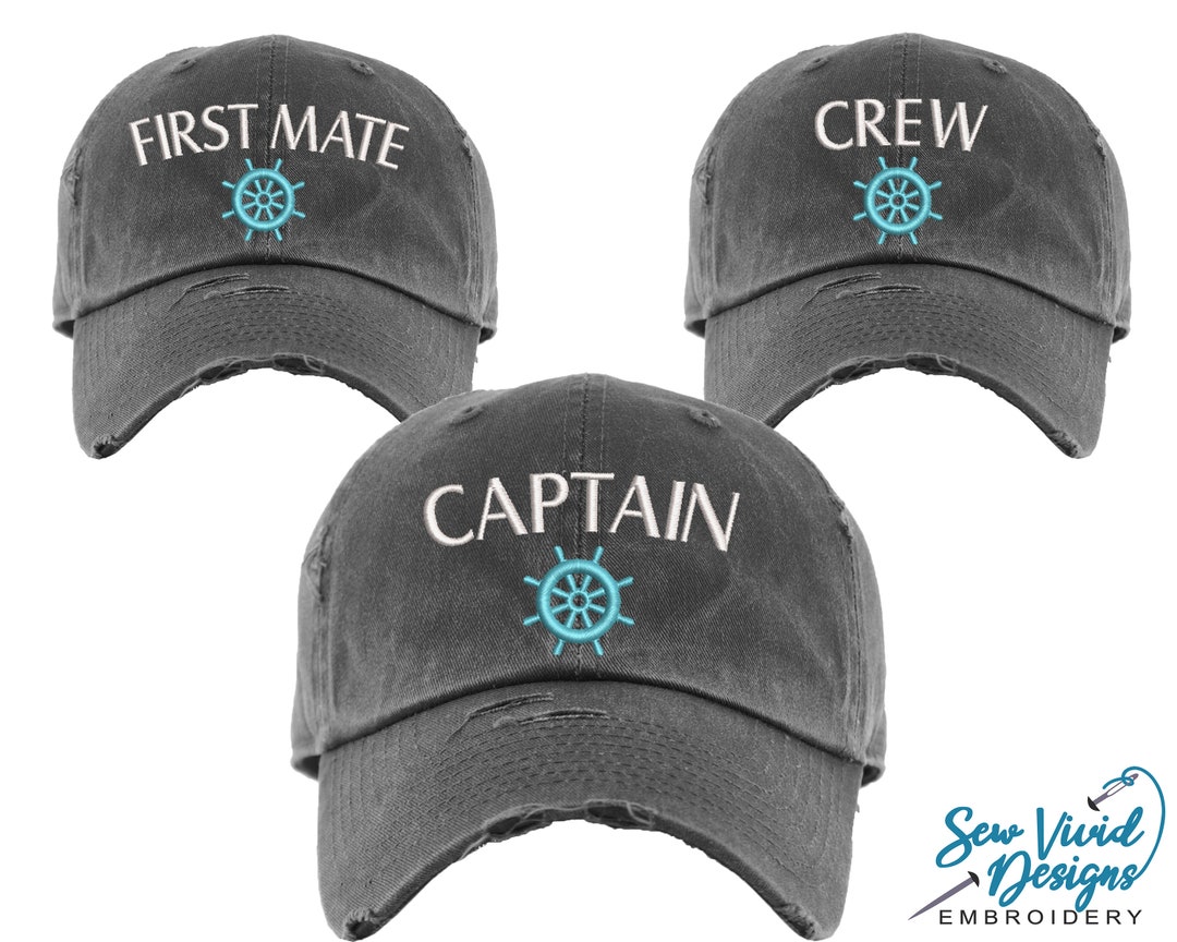 Captain Hat First Mate OR Crew Distressed Baseball Cap OR Ponytail Hat ...