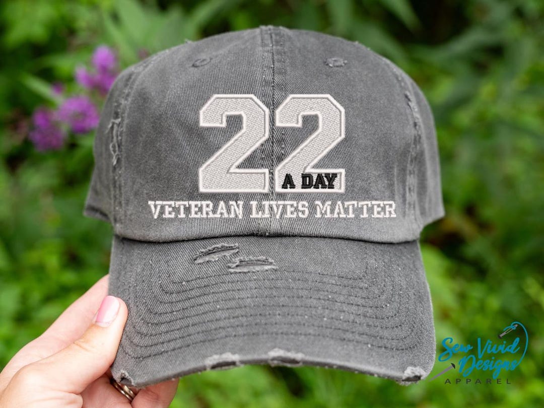 22 A Day Hat | Distressed Baseball Cap OR Ponytail Hat | Veteran ...