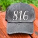 Custom Area Code Hat - Custom Zip Code Baseball Cap - Ponytail OR ...