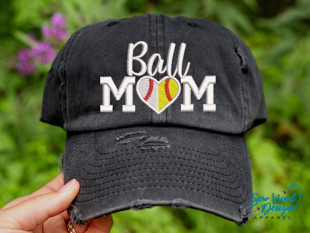 Ball Mom Hat | Distressed Baseball Cap OR Ponytail Hat | Custom Colors ...