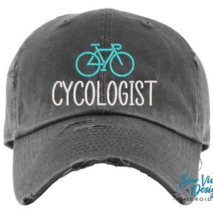 Cycologist Hat Distressed Baseball Cap OR Ponytail Hat Cycling Hat ...