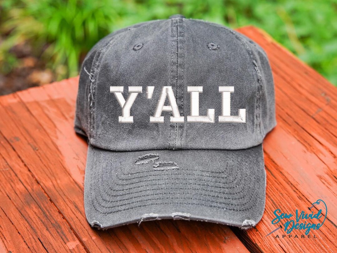 Y'all Hat | Distressed Baseball Cap OR Ponytail Hat | Y'ALL Custom ...