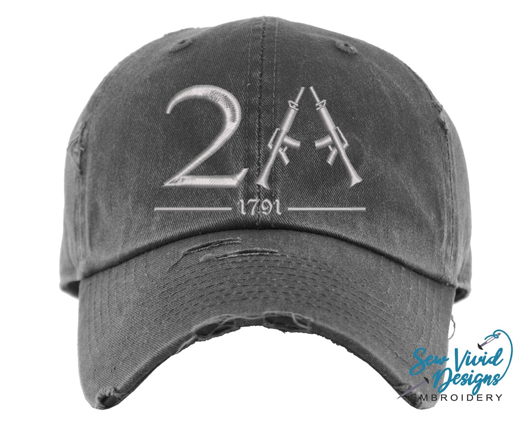 2nd Amendment Hat Distressed Baseball Cap OR Ponytail Hat 2A AR Flag ...