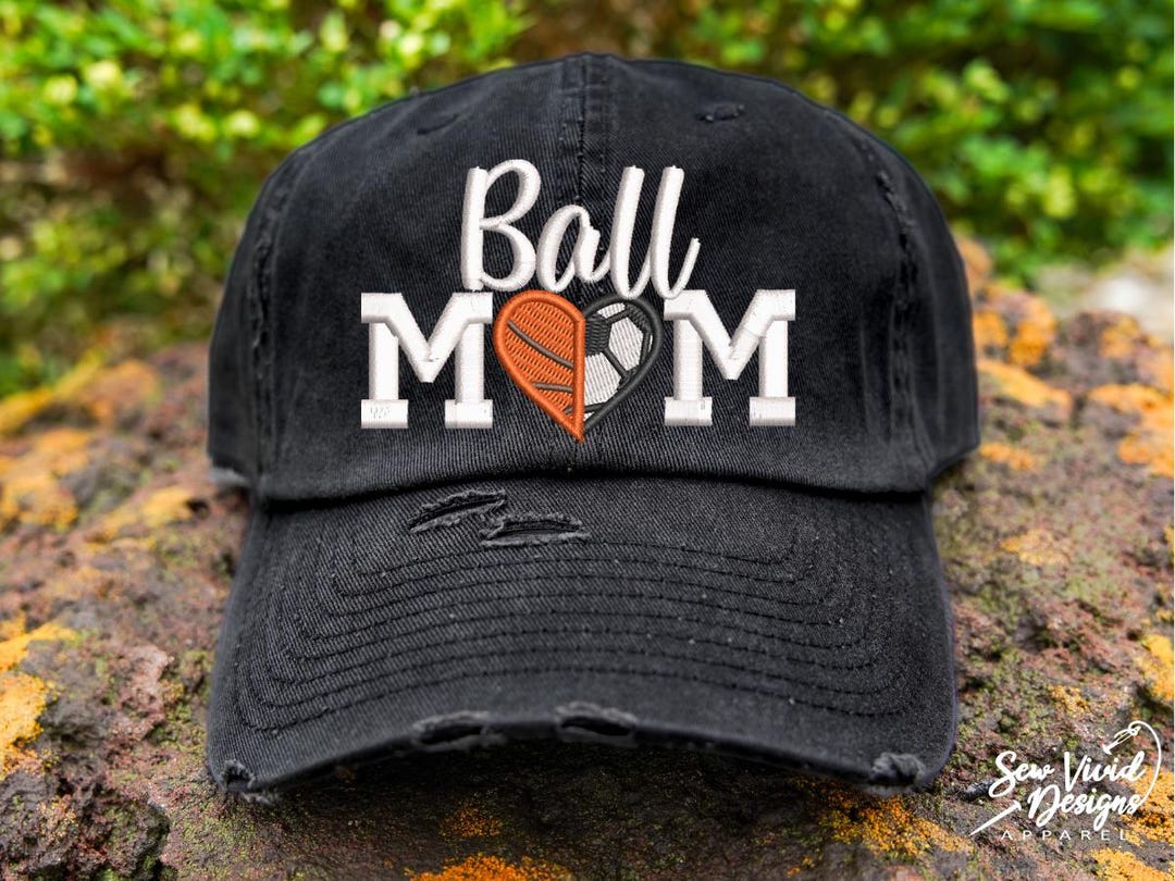 Ball Mom Hat | Distressed Baseball Cap OR Ponytail Hat | Custom Colors ...