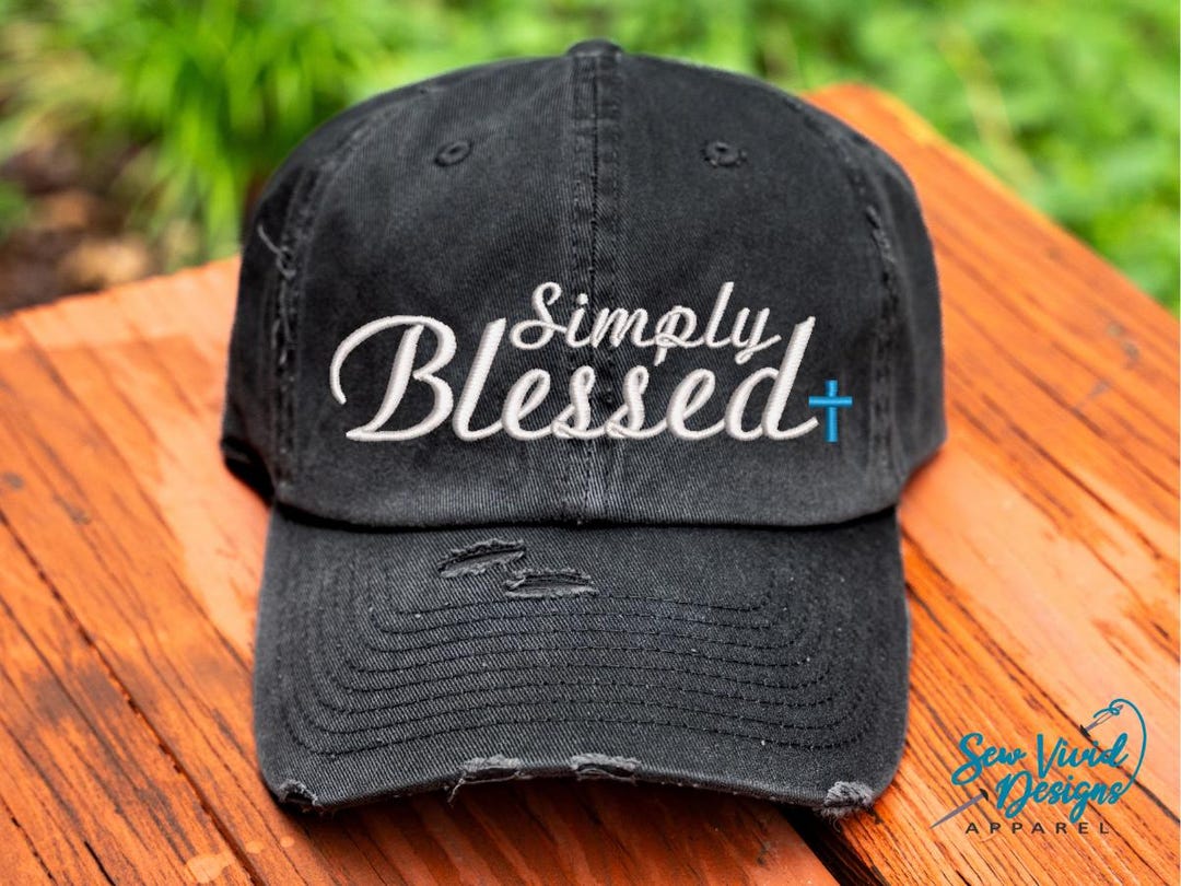 Simply Blessed Hat | Distressed Baseball Cap OR Ponytail Hat | Custom ...