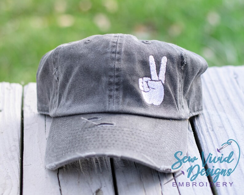 Peace Sign Hat Distressed Baseball Cap OR Ponytail Hat | Etsy