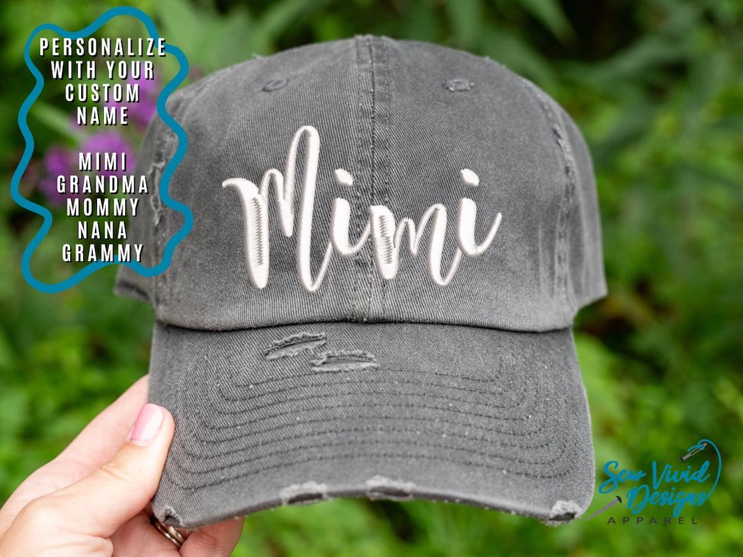 Mimi Hat | Distressed Baseball Cap OR Ponytail Hat | Customize Your ...