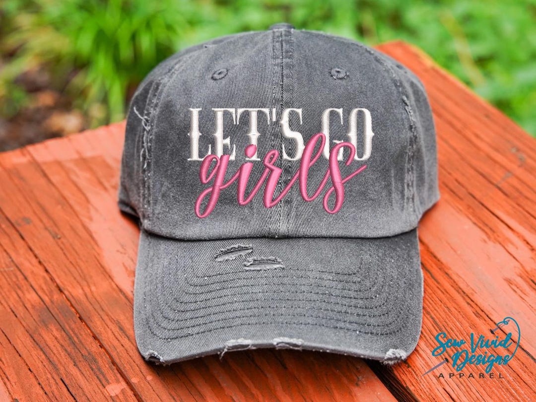 Let's Go Girls Hat | Distressed Baseball Cap OR Ponytail Hat | Hats for ...