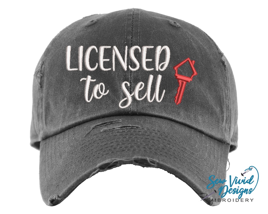 Licensed to Sell Hat Distressed Baseball Cap OR Ponytail Hat Real ...