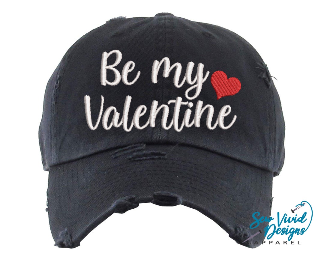 Be My Valentine Hat Distressed Baseball Cap OR Ponytail Hat Love ...