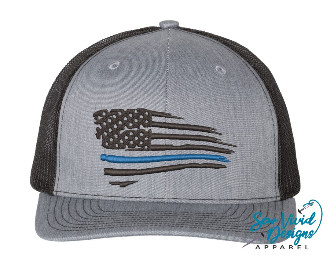 Thin Blue Line Snapback Hat - Snapback Patriotic Hat - Merica Hat ...