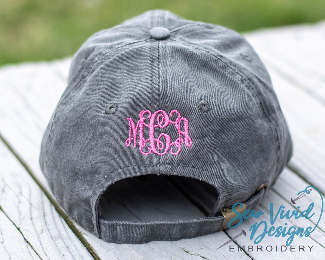Add Monogram to the Back of a Hat | Add Initials | Custom Monogram Hat ...