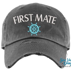 Captain Hat First Mate OR Crew Distressed Baseball Cap OR Ponytail Hat ...