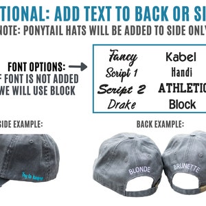 Add Name or Text to Back or Side of Baseball Cap Back of Hat - Etsy