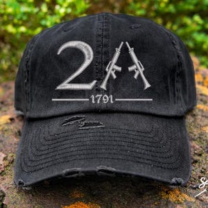 2nd Amendment Hat | Distressed Baseball Cap OR Ponytail Hat | 2A AR ...