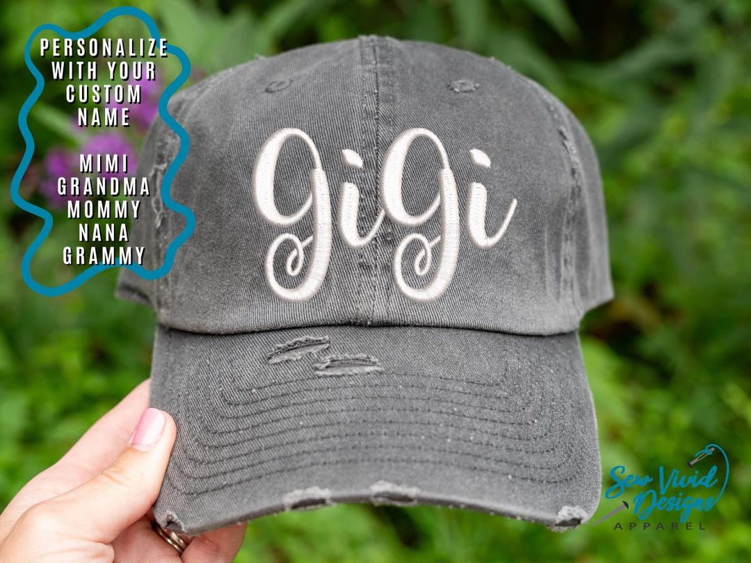 Gigi Hat | Distressed Baseball Cap OR Ponytail Hat | Customize Your ...