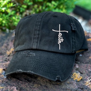 Faith Hat | DISTRESSED Baseball Cap OR Ponytail Hat | Custom ...