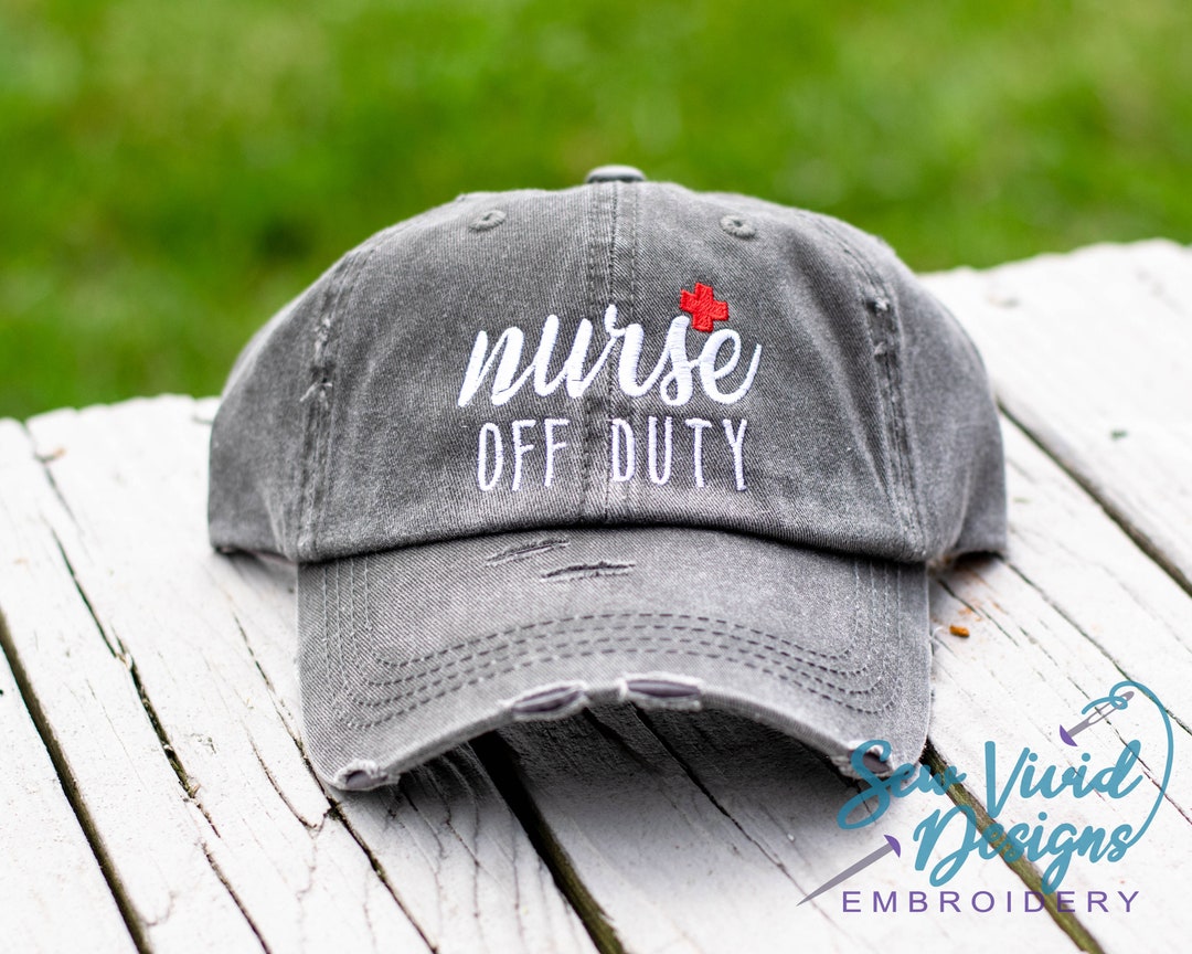 Nurse off Duty Hat Distressed Baseball Cap OR Ponytail Hat Nurse Hat ...