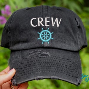 Captain Hat | First Mate OR Crew | Distressed Baseball Cap OR Ponytail ...