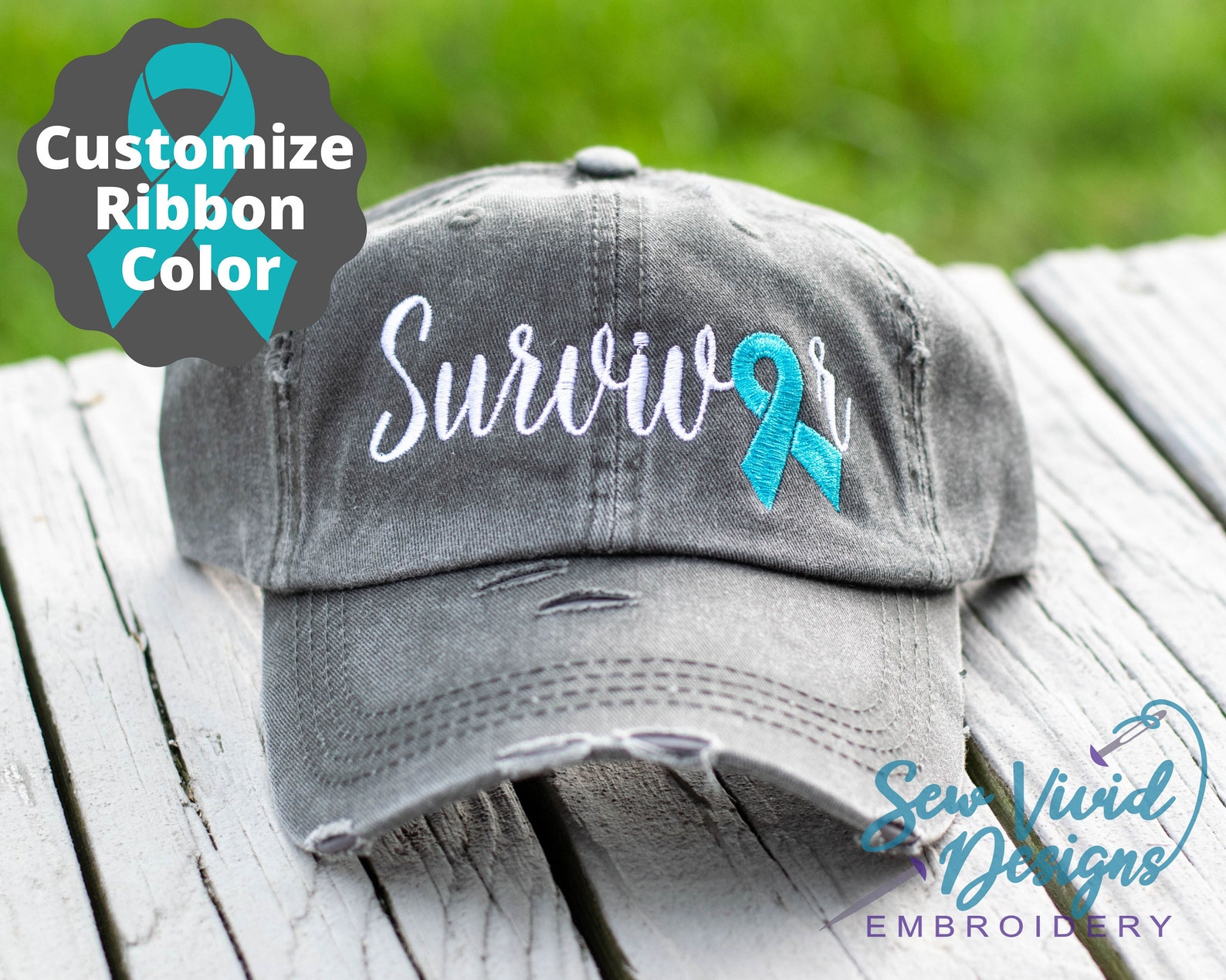 Cancer Survivor Hat Distressed Baseball Cap OR Ponytail Hat - Etsy