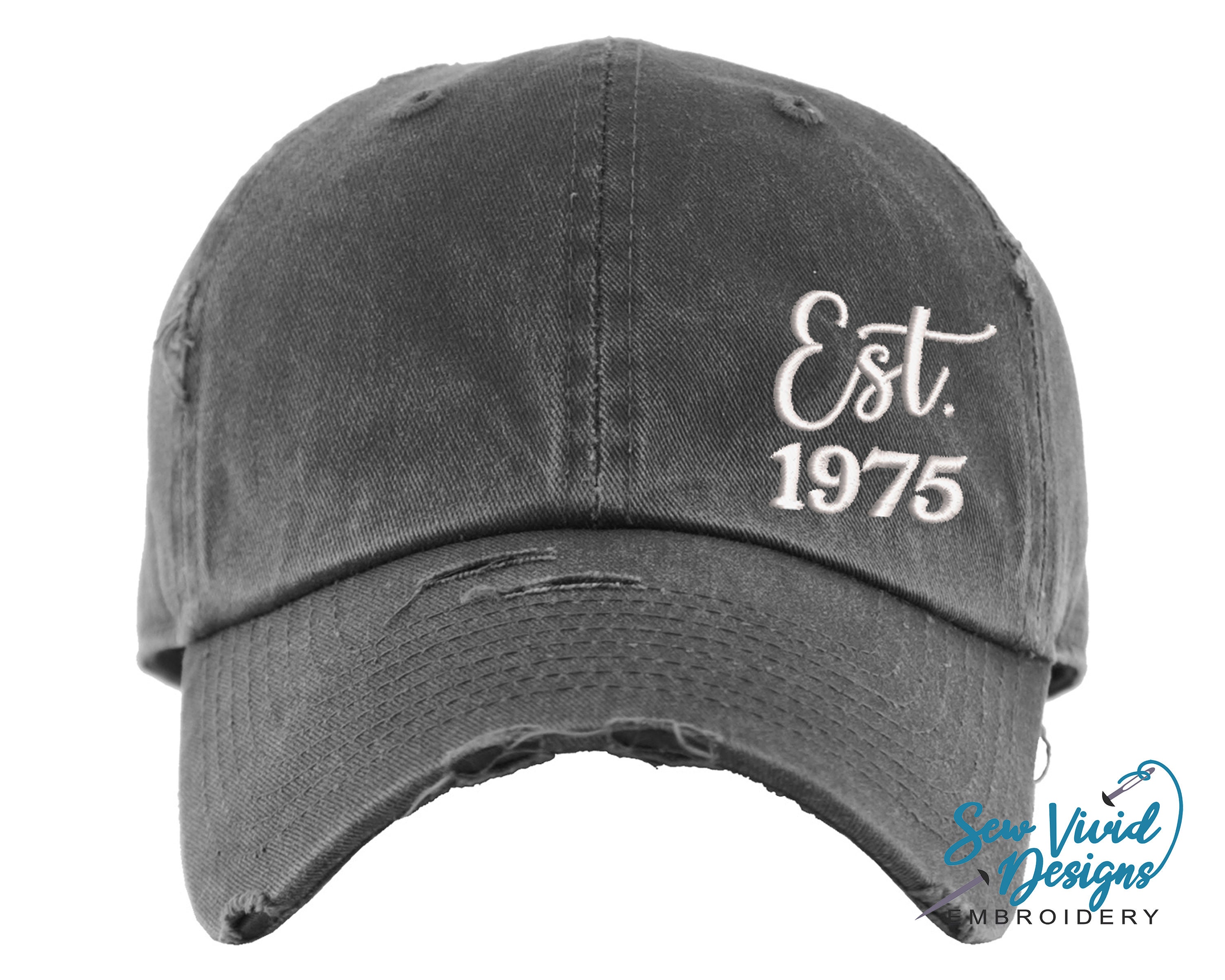 Est. Year Hat Distressed Baseball Cap OR Ponytail Hat - Etsy