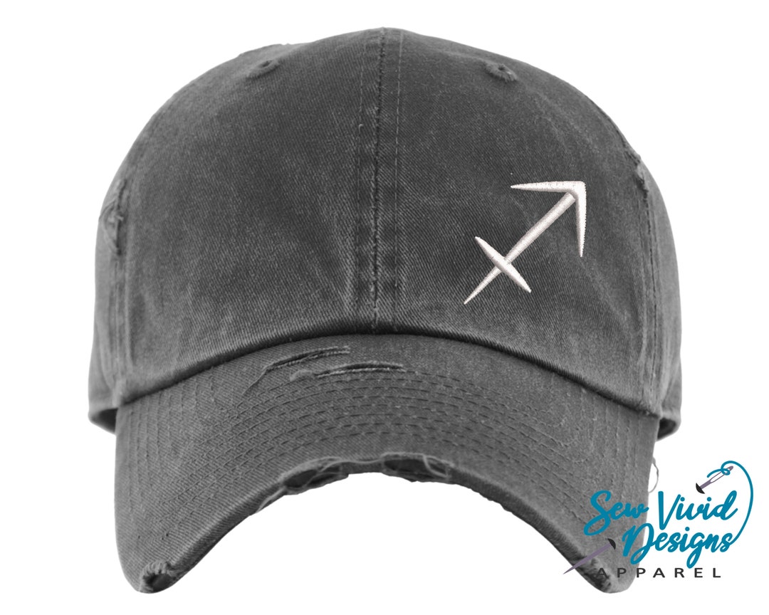 Sagittarius Sign Hat Distressed Baseball Cap OR Ponytail Hat Zodiac ...