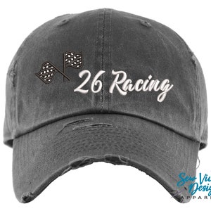 Custom Racing Hat Distressed Baseball Cap OR Ponytail Hat - Etsy