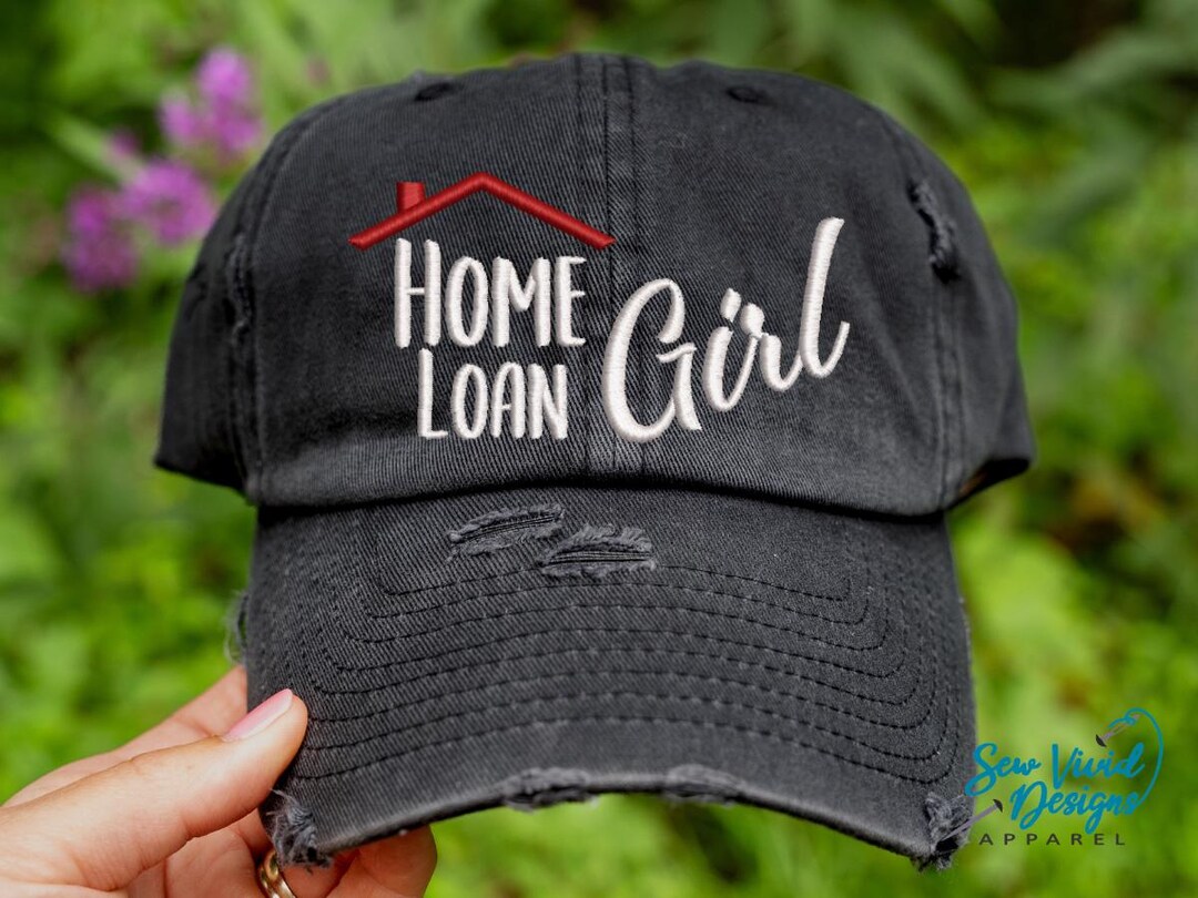 Home Loan Girl Hat | Distressed Baseball Cap OR Ponytail Hat | Mortgage ...
