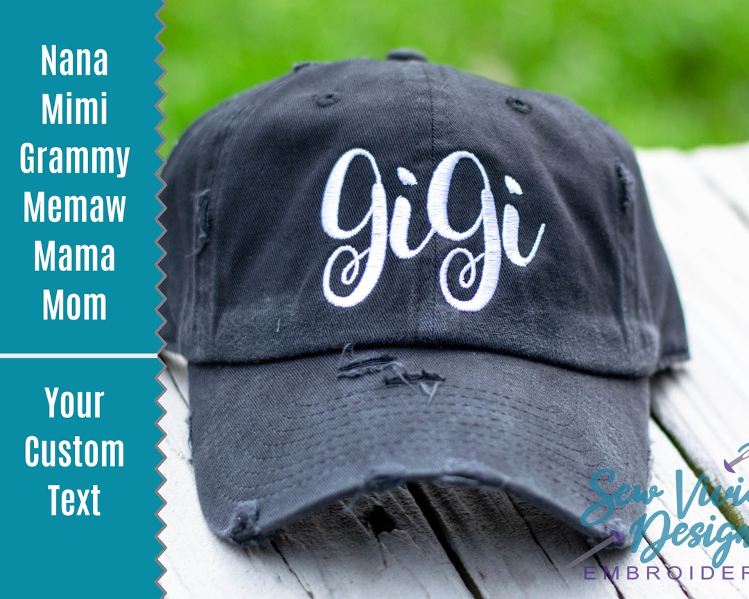 Gigi Hat Distressed Baseball Cap OR Ponytail Hat Customize - Etsy