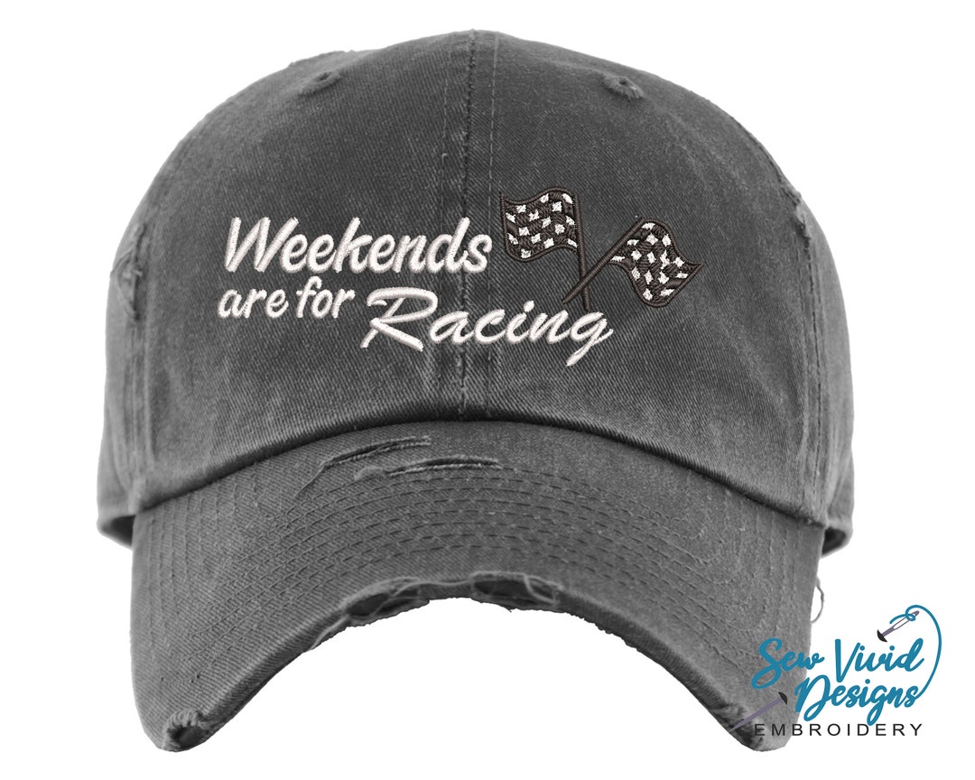 Weekends Are for Racing Hat, Distressed Trucker Hat for Women, Custom ...
